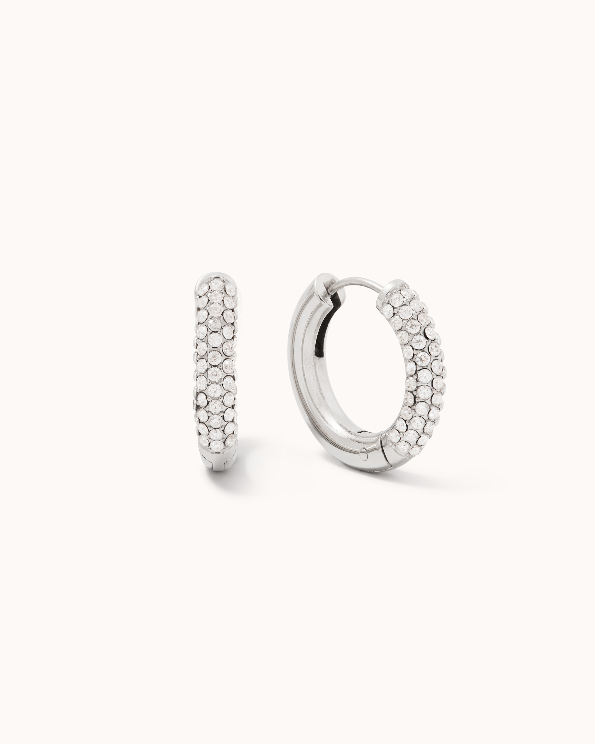Half Pavé Clicker Hoops – Jewells